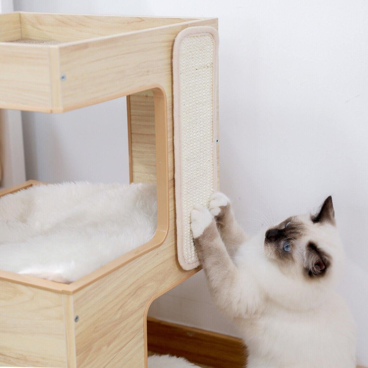 Bedside Table Cat Condo 60cm in Beige | House Of Pets Delight (HOPD)