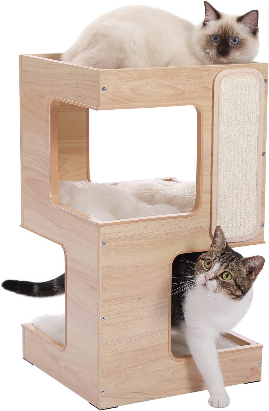 Bedside Table Cat Condo 60cm in Beige | House Of Pets Delight (HOPD)