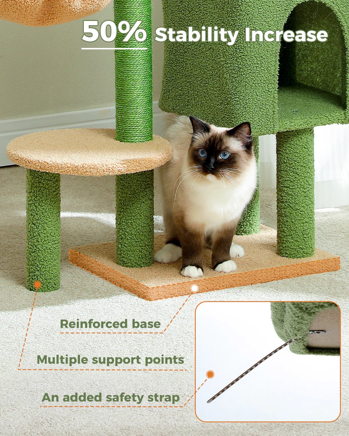 Cat Condo Scratching Post Furniture with Hammock - Cactus | House Of ...