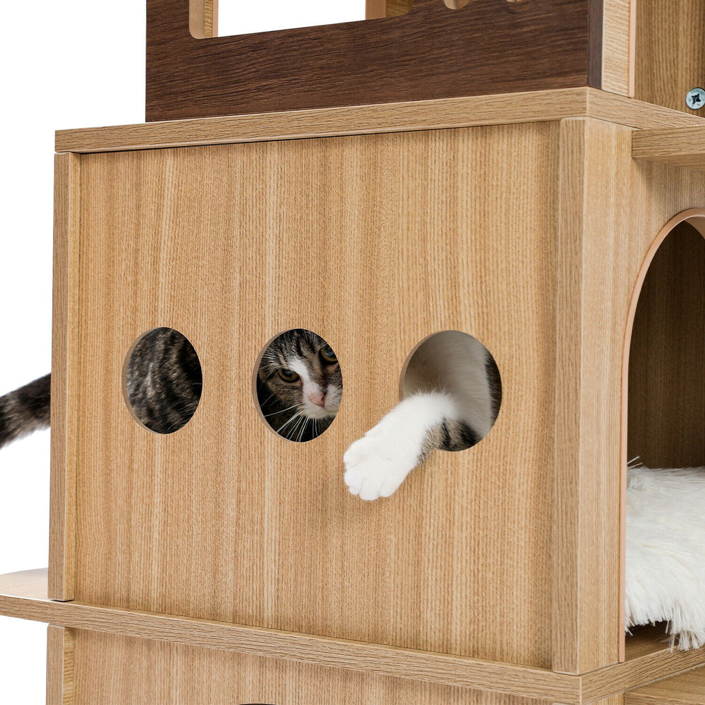 Luxury Wooden Cat Castle House With Storage Space | House Of Pets ...
