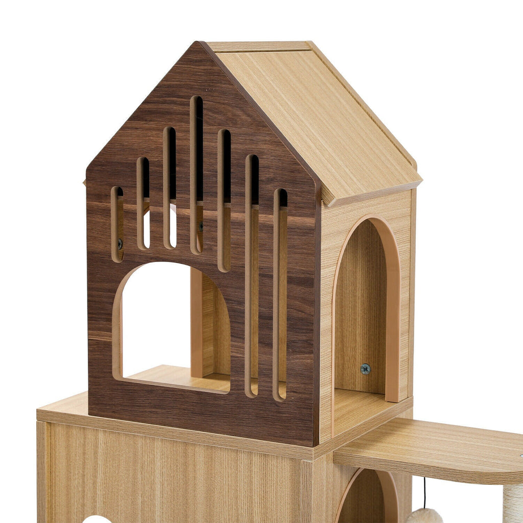 Luxury Wooden Cat Castle House With Storage Space | House Of Pets ...
