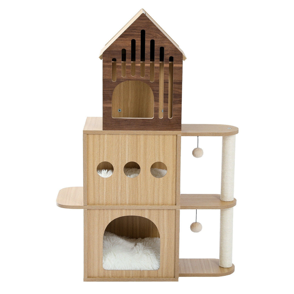 Luxury Wooden Cat Castle House With Storage Space | House Of Pets ...